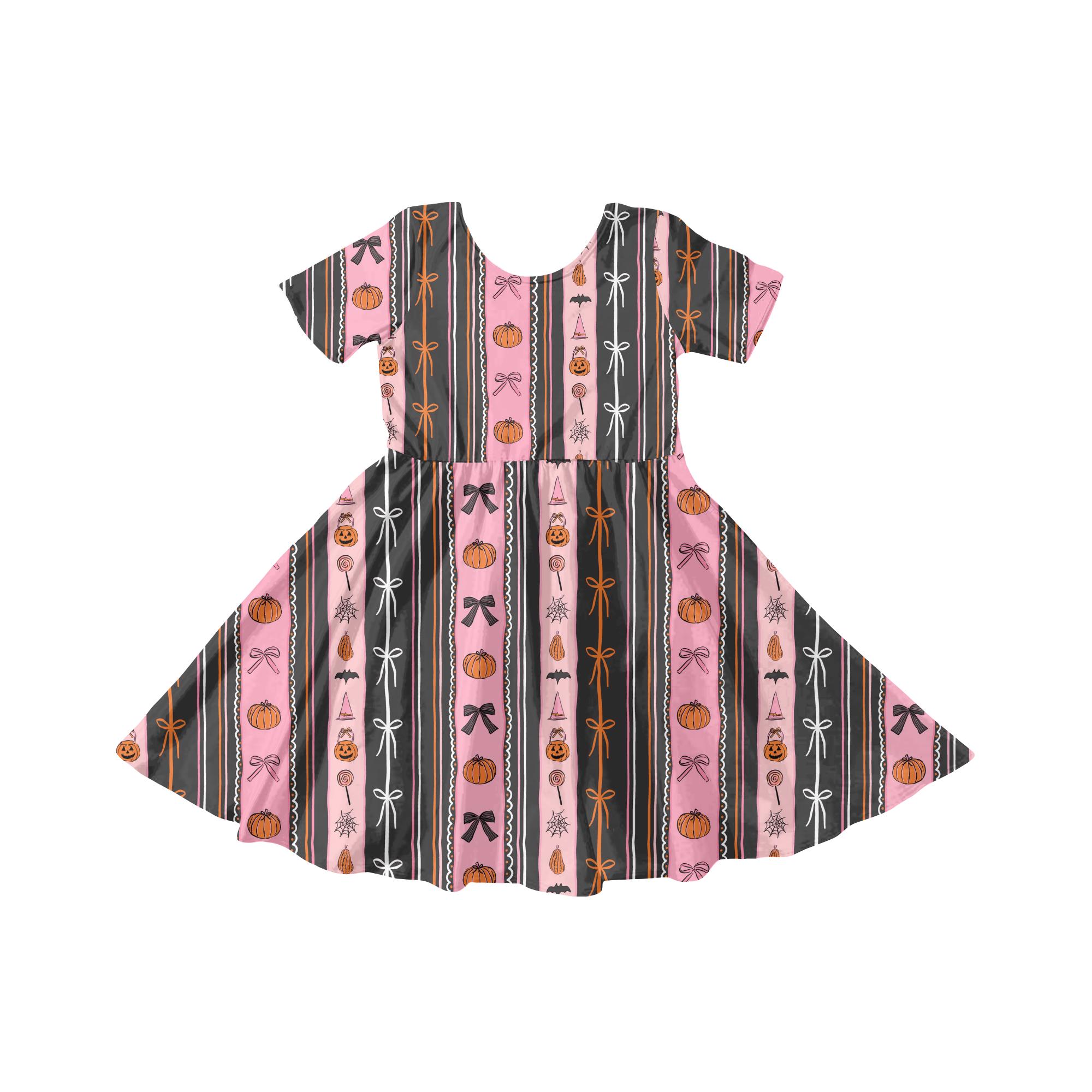 Spooky Bow Stripes Seamless Pattern for Halloween, Preppy Pumpkin ...