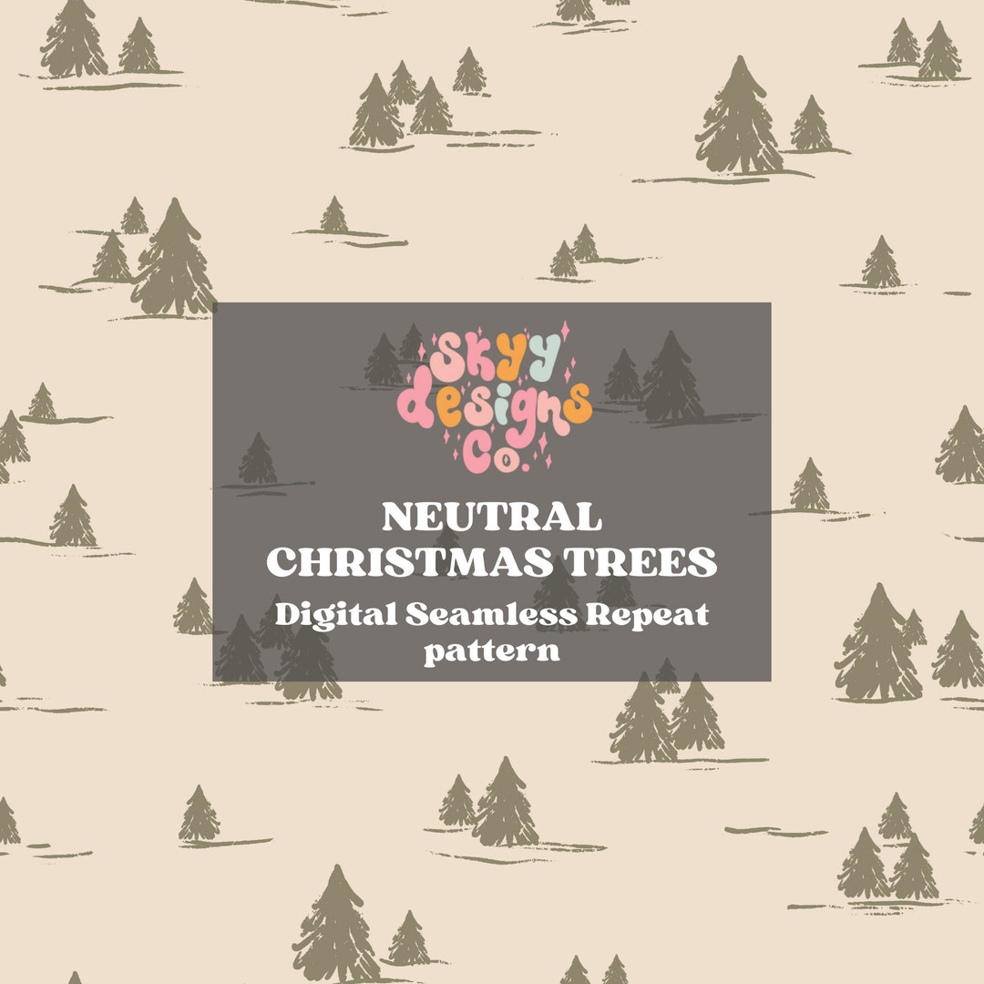 Neutral Boho Christmas Trees Seamless Pattern for Christmas, Christmas ...