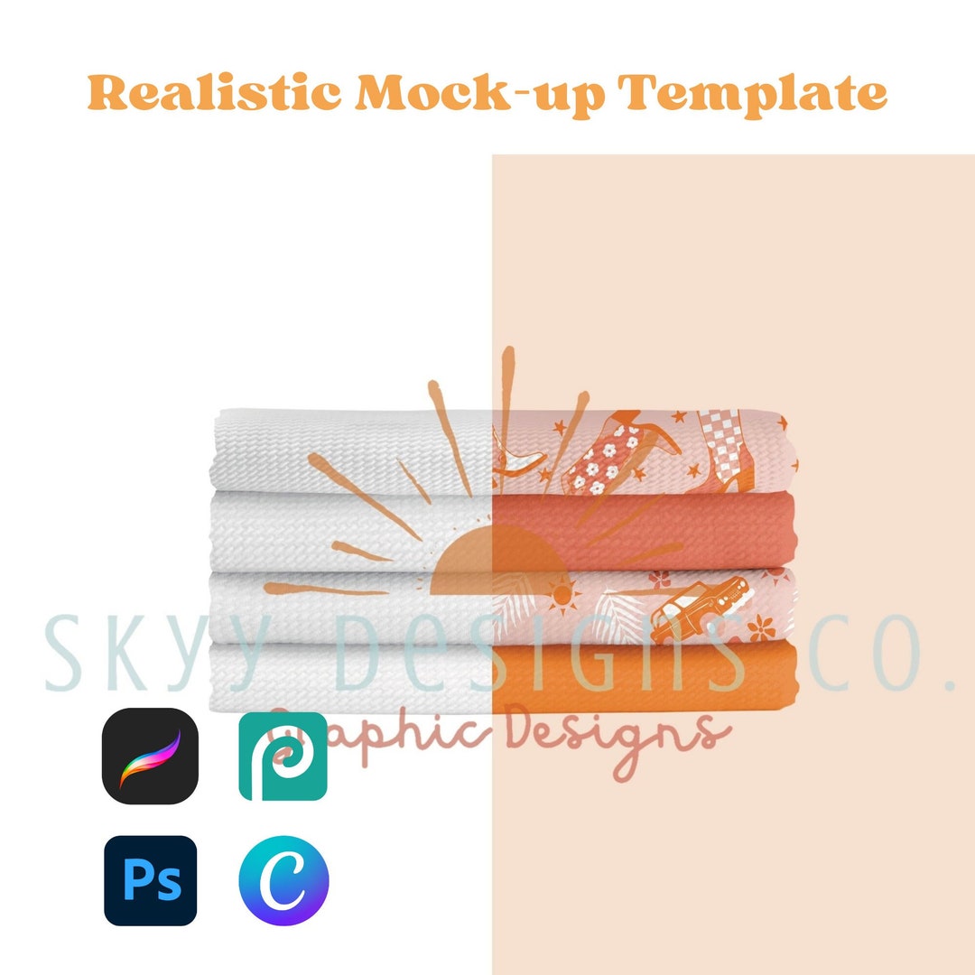 Bullet Fabric Stack Realistic Mock-up Template for Procreate Canva and ...