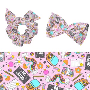 Retro School Supplies Seamless Pattern, Bright Trendy Learning Pattern ...