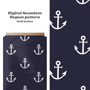 Nautical Anchors Seamless Pattern for Summer, Minimal Nautical Seamless ...