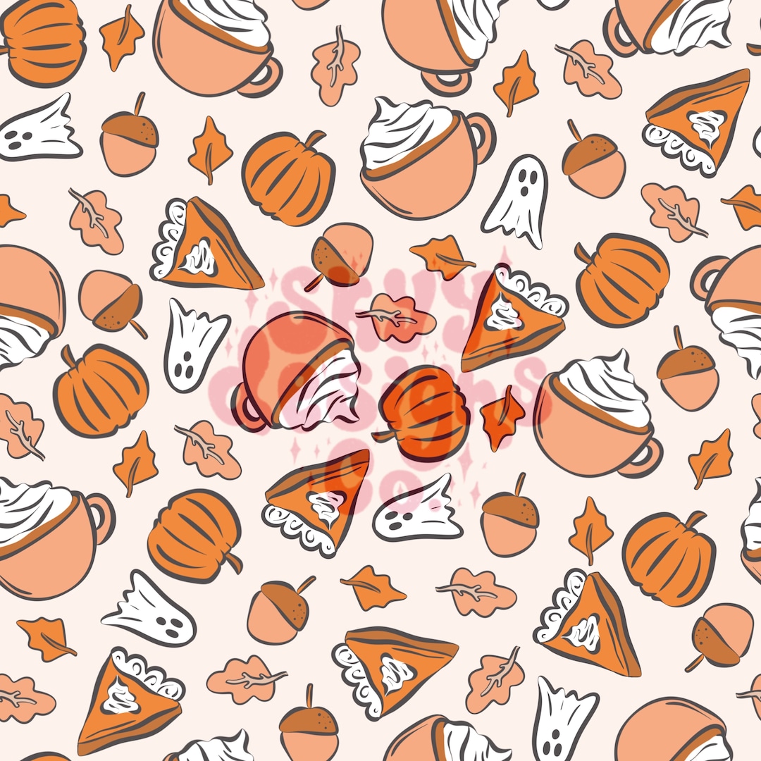 Fall Pumpkin and Pies Digital Seamless Pattern for Fabrics and ...