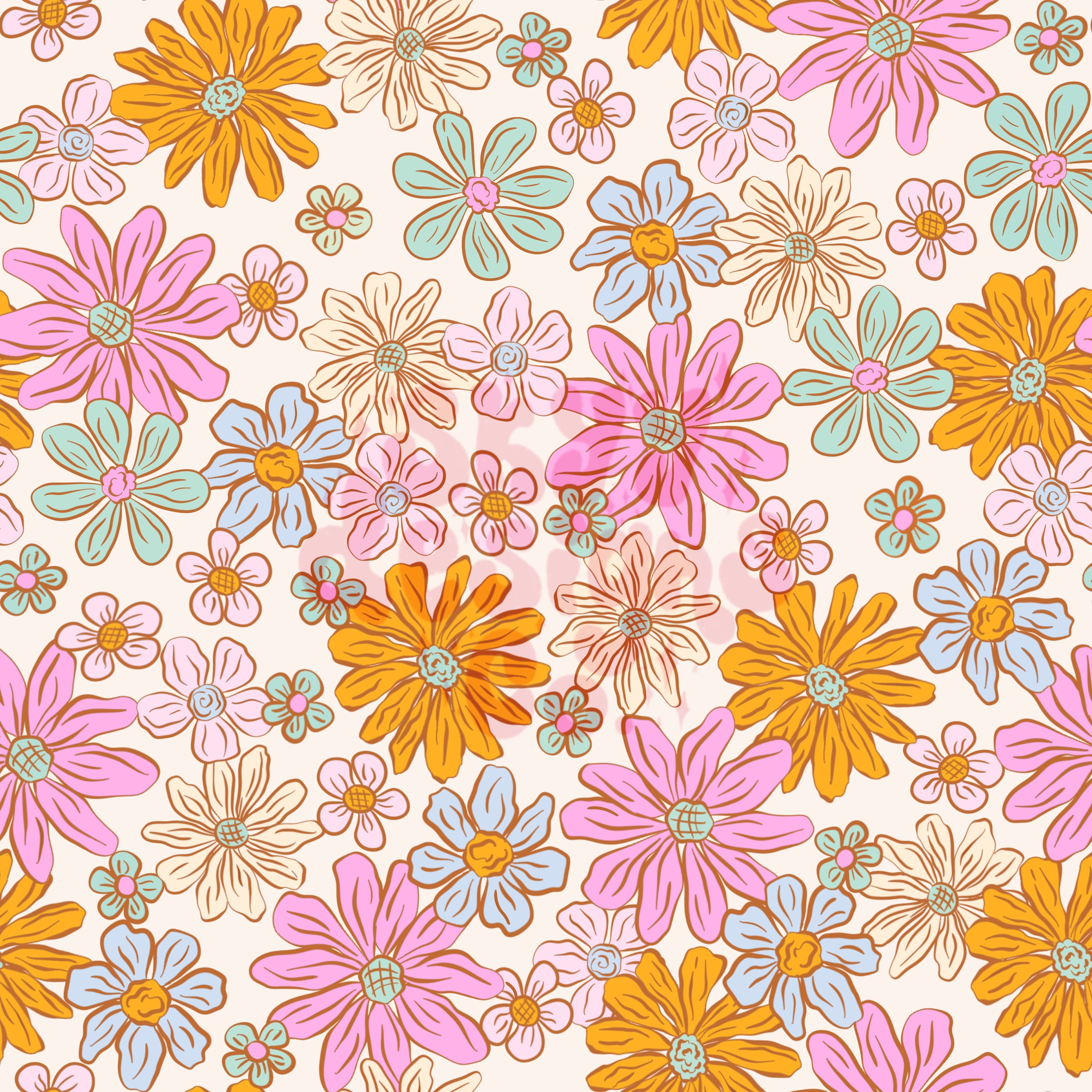 Dainty Spring Floral Seamless Pattern, Bright Pastel Flowers Pattern ...
