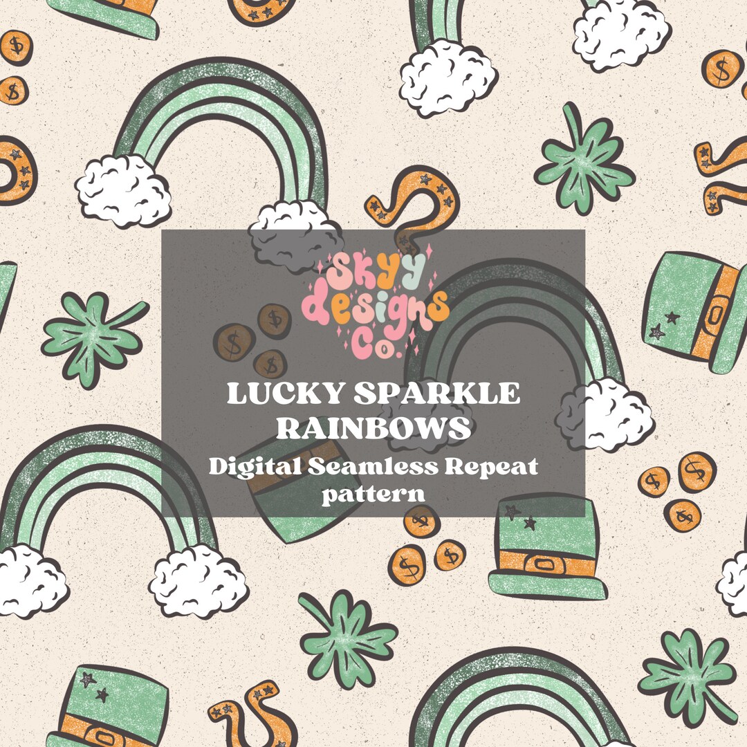 Lucky Rainbows and Clovers Seamless Pattern for St. Patrick's Day, St ...