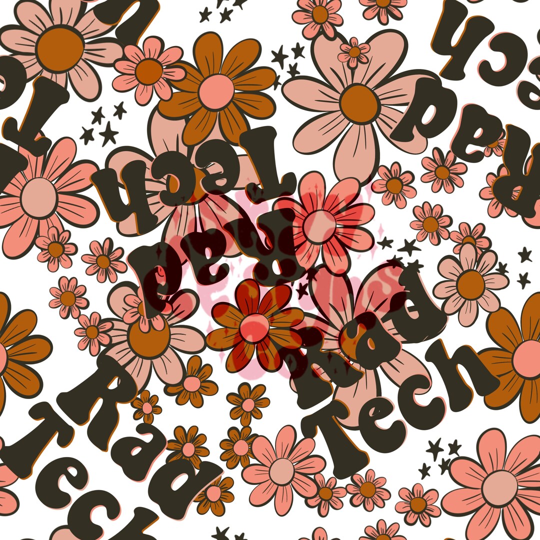 Floral Radiologist X-ray Tech Digital Seamless Pattern for Fabrics and ...