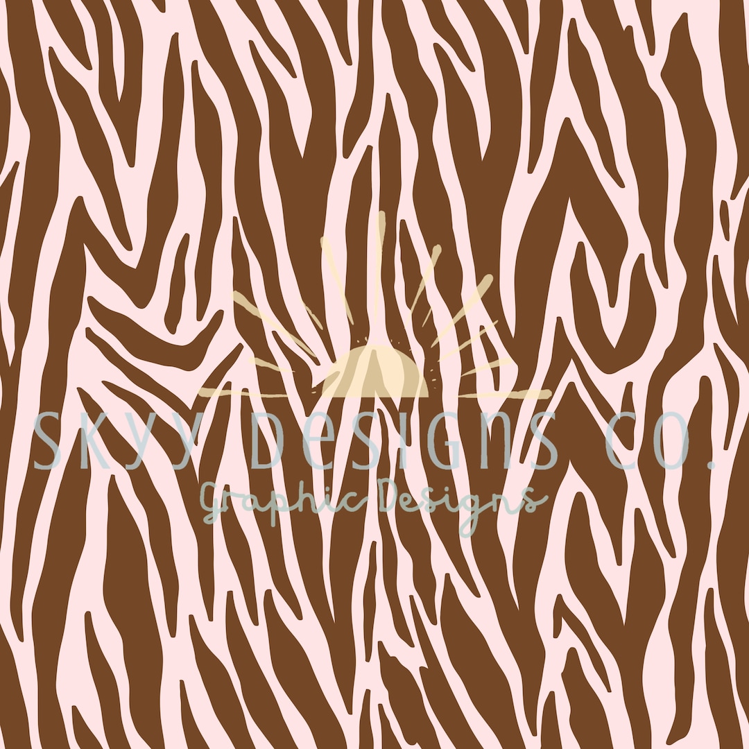 Pink Tiger Animal Print Digital Seamless Pattern for Valentine's ...