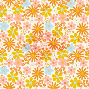 Groovy Retro Summer Daisy Seamless Pattern for Retro Floral - Etsy