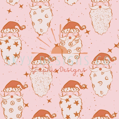 Boho Santa Claus Digital Seamless Pattern for Fabrics and - Etsy