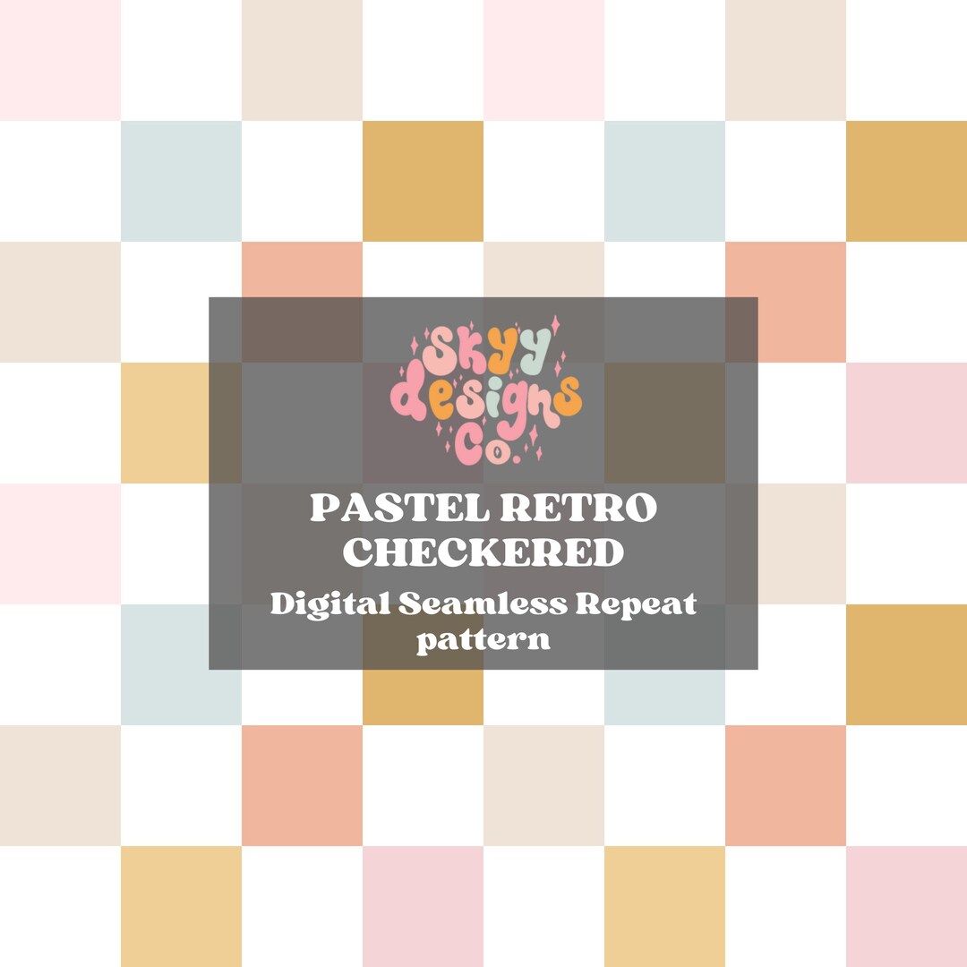 Pastel Retro Checkered Seamless Pattern for Spring and Summer, Muted ...