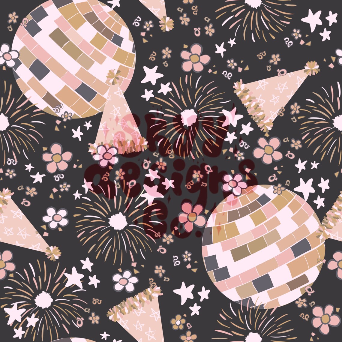 Trendy Disco Celebration Seamless Pattern for New Years Eve - Etsy