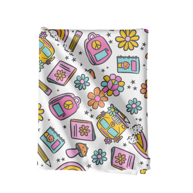 Retro School Seamless Pattern, Bright Pastel Learning Pattern Paper ...