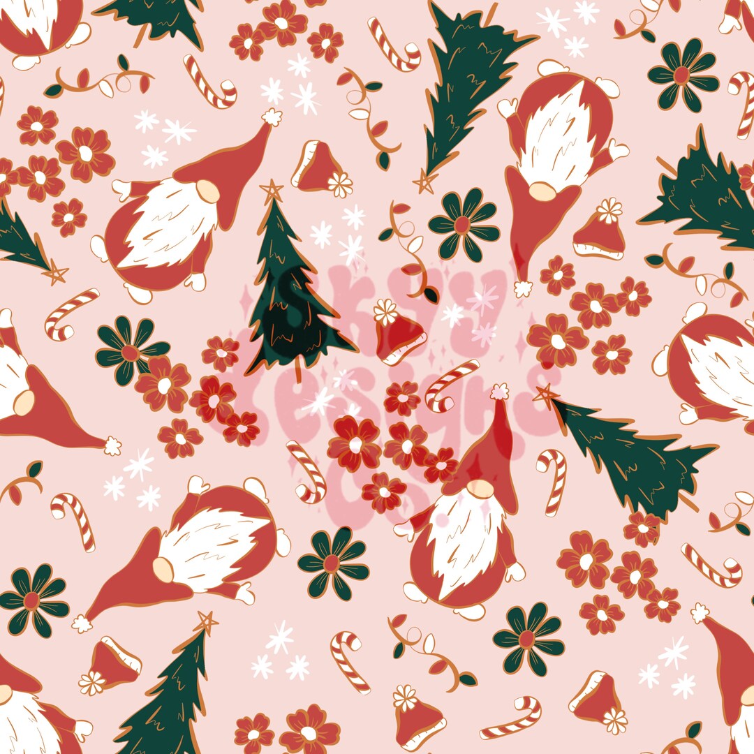 Christmas Gnome Digital Seamless Pattern for Fabrics and Wallpapers ...