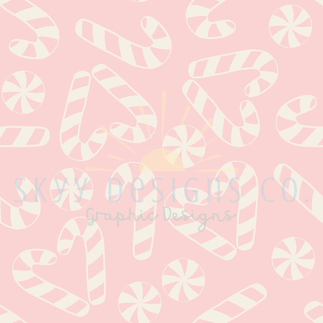 Pink Candy Cane Hearts Digital Seamless Pattern for Christmas Fabrics ...
