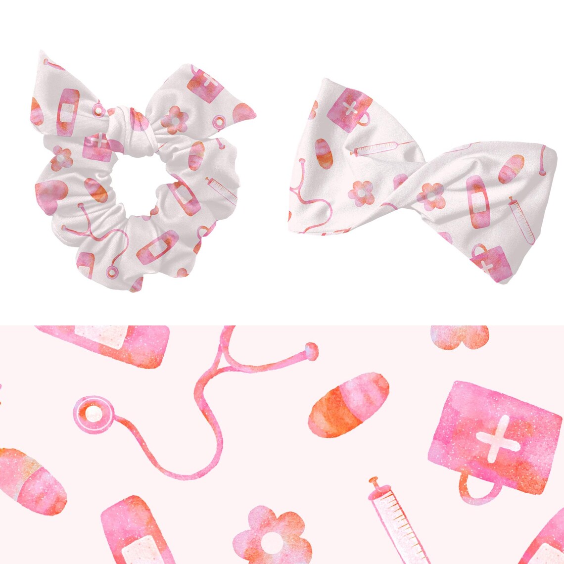 Watercolor Doctor Supplies Seamless Pattern for Medical, Preppy Nurse ...