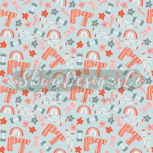 Physical Therapy Doctor Medical Digital Seamless Pattern for Fabrics ...