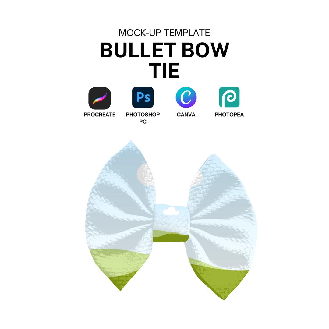 Basic Kids Bow Realistic Mock-up Template for Procreate, Photoshop ...