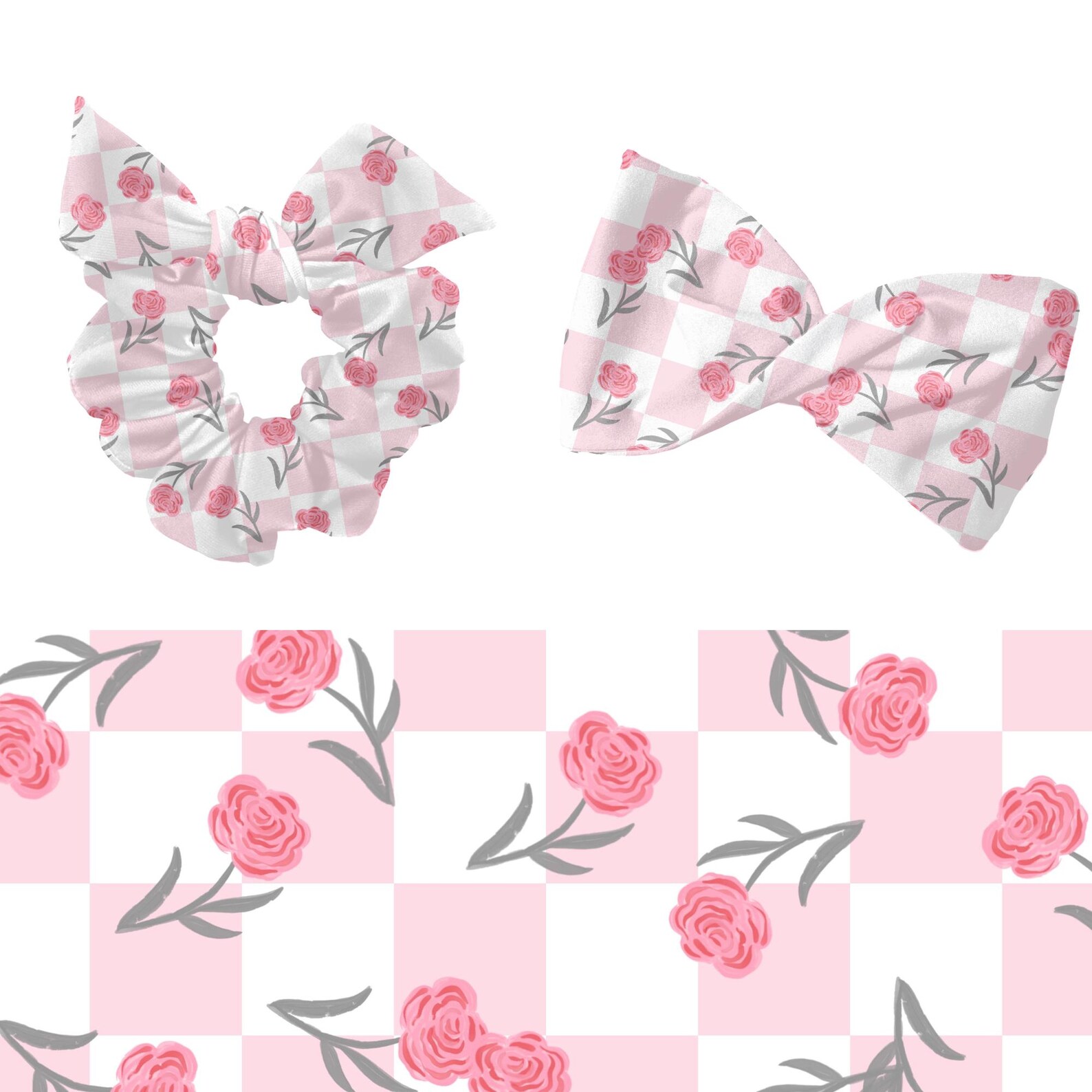 Coquette Checkered Roses Seamless Pattern for Valentine's Day, Retro ...