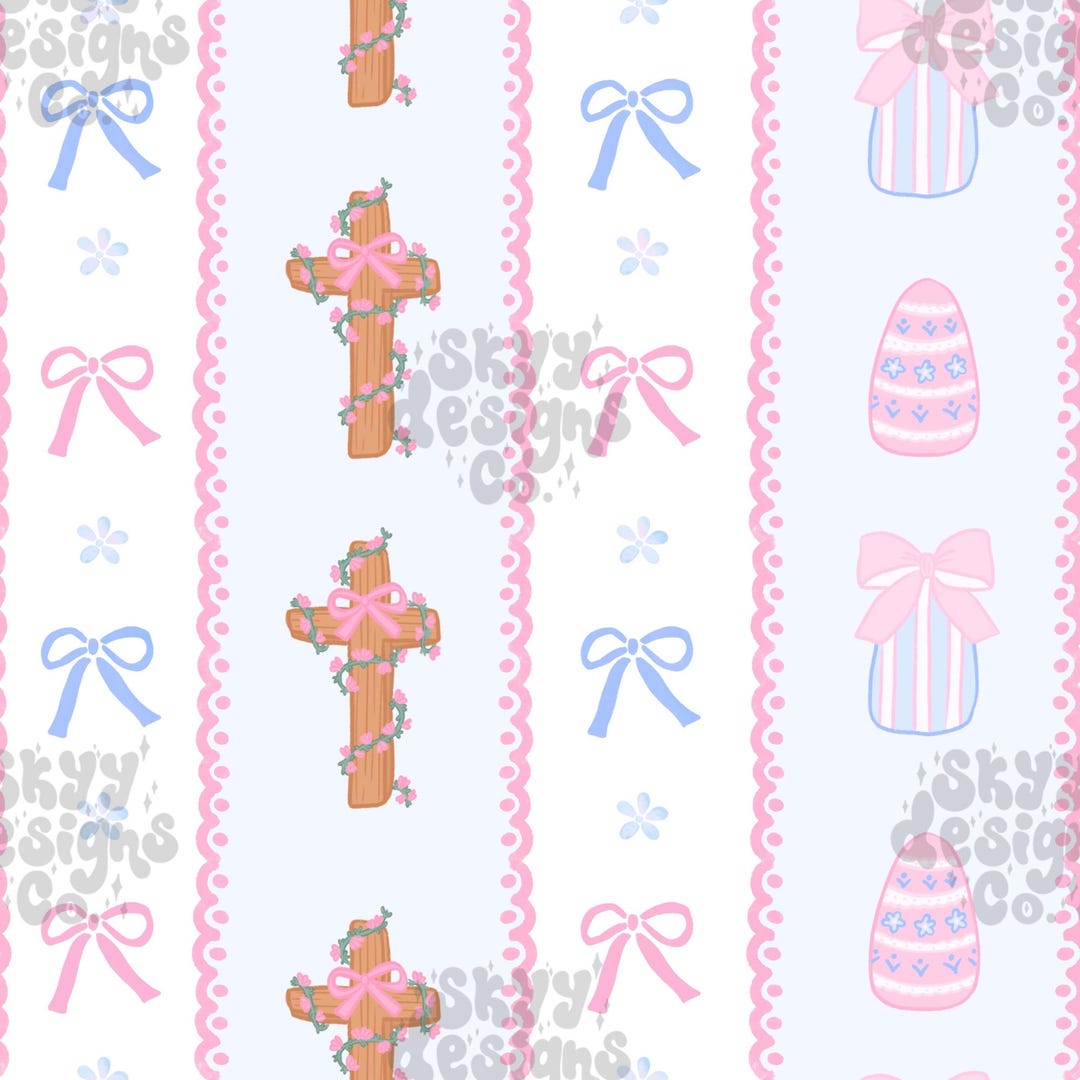 Pastel Coquette Easter Stripes Digital Seamless Pattern for Fabrics and Wallpapers, Easter ...