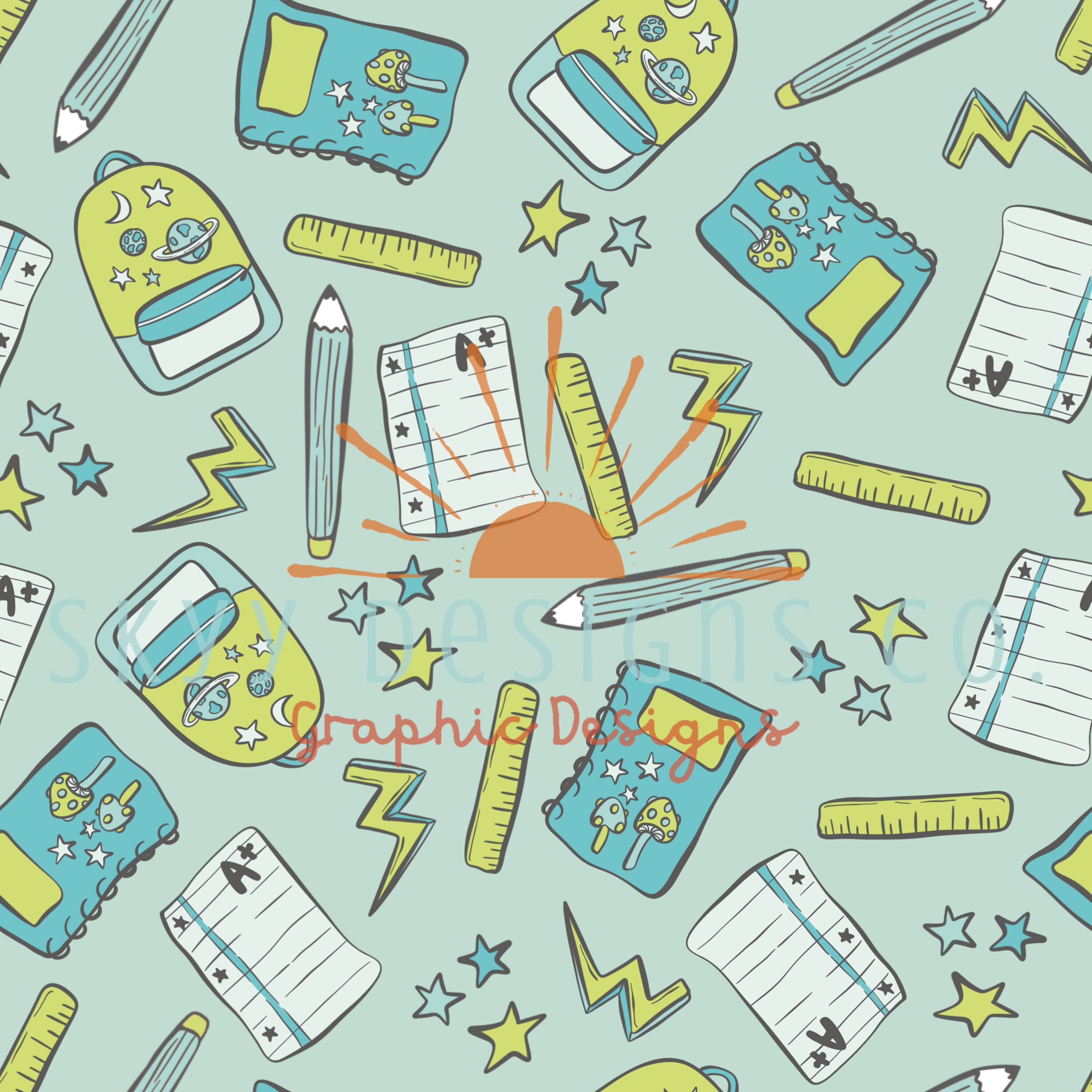 Back to School Digital Seamless Pattern for Fabrics and - Etsy