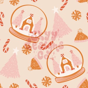Boho Snow Globes Digital Seamless Pattern for Fabrics and Wallpapers ...