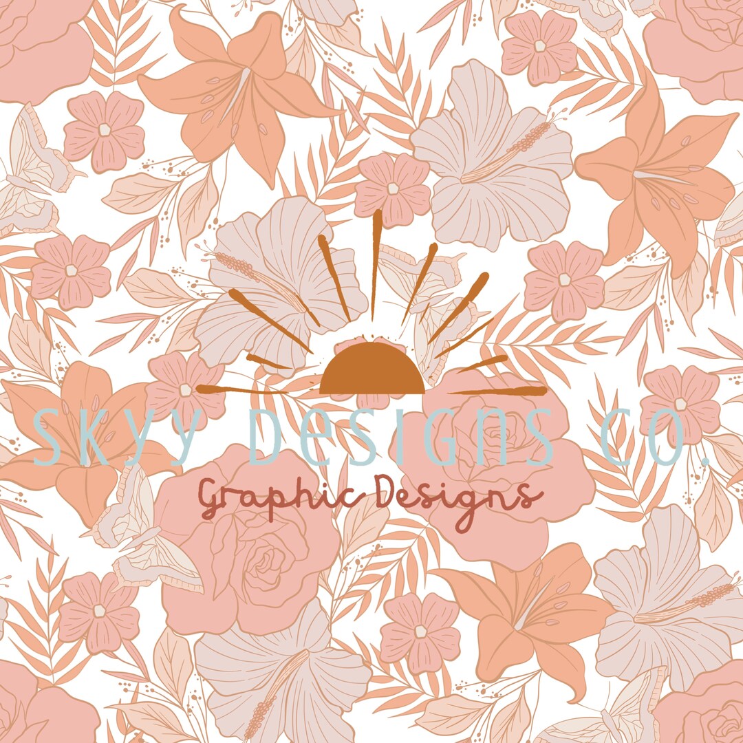 Pastel Floral Seamless Pattern for Summer, Muted Flowers Pattern Paper ...