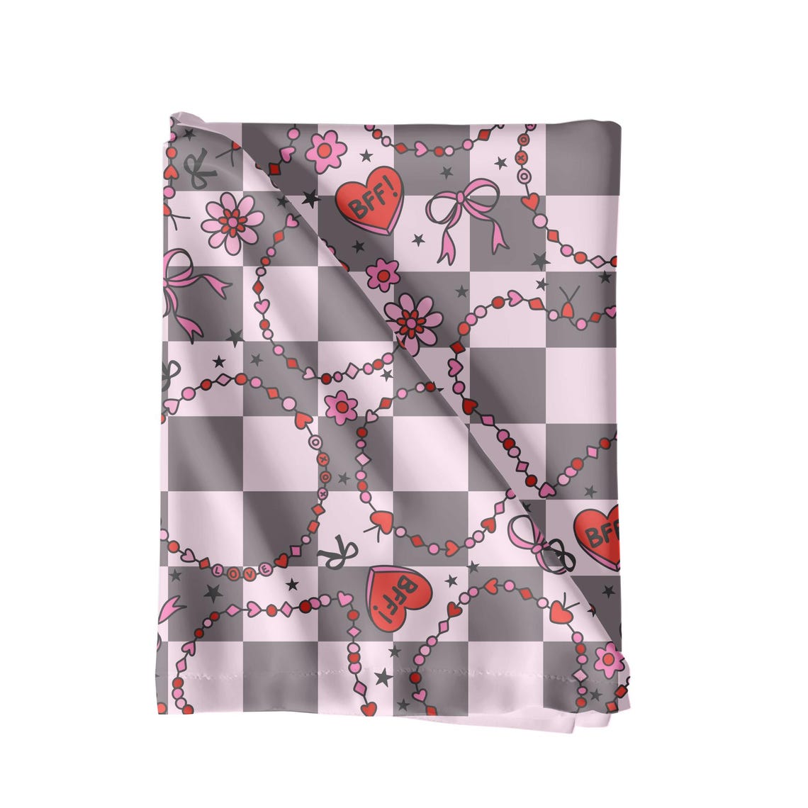 Retro Heart Bracelet Checkered Pattern for Valentine's Day, Friendship ...