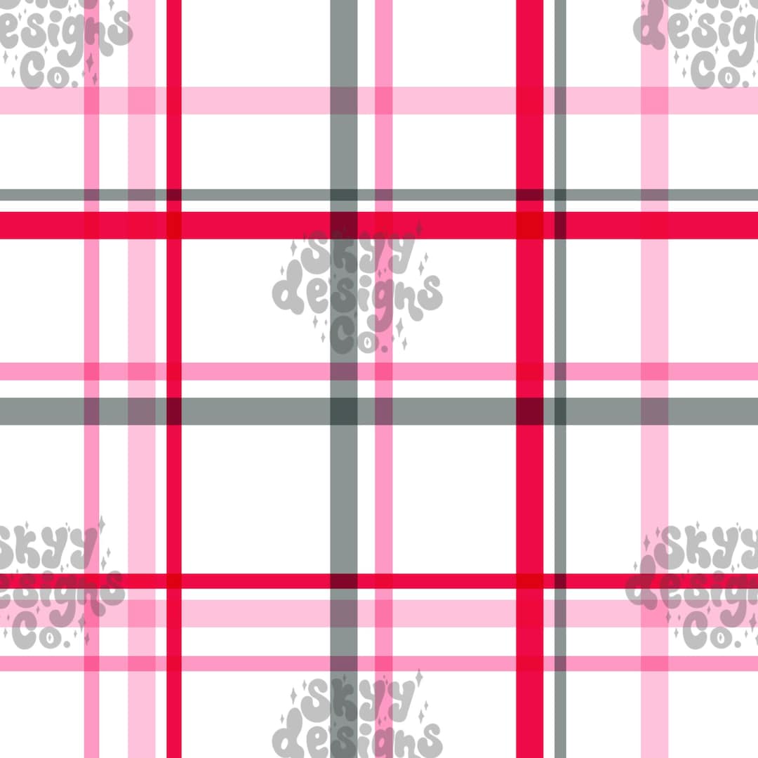 Pink Winter Gingham Plaid Seamless Pattern for Christmas, Festive ...