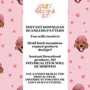 Cute Trendy Dogs Seamless Pattern Design, Digital Download Animal Love ...