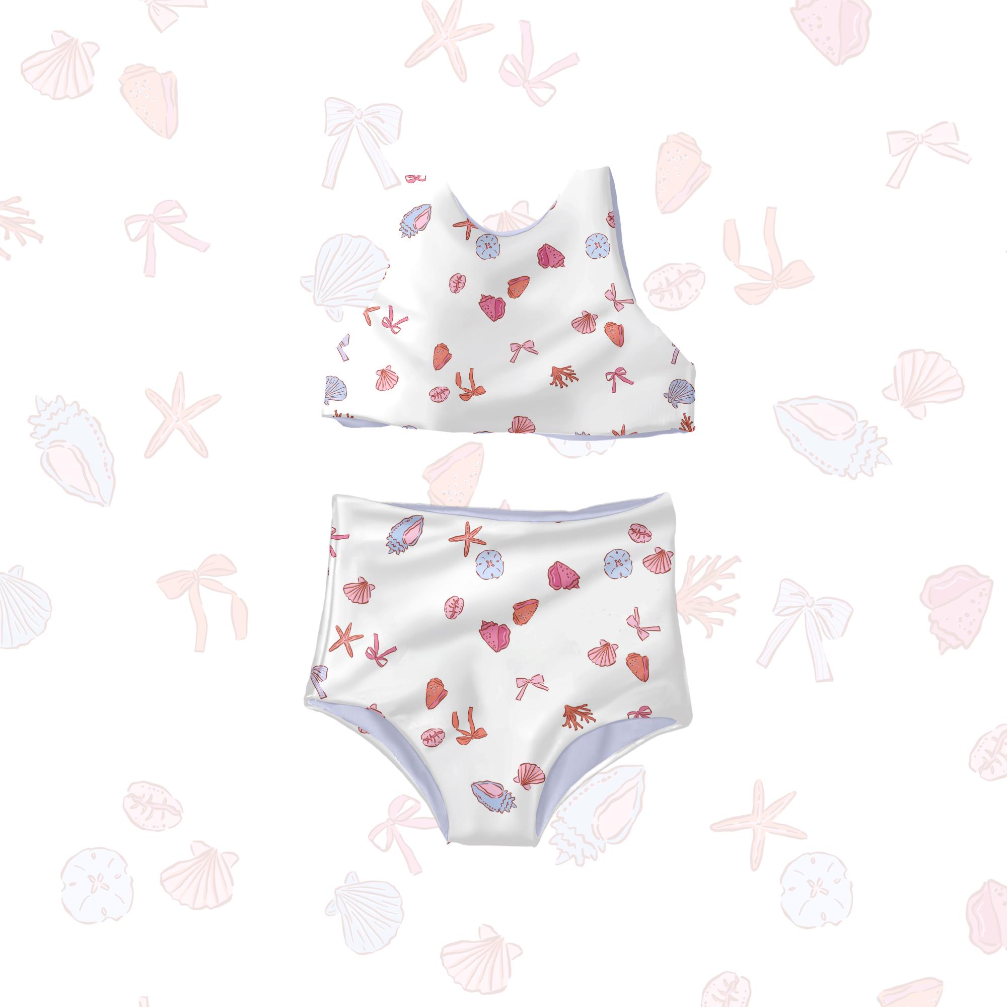 Coquette Seashells Seamless Pattern for Summer, Girly Nautical Pattern ...