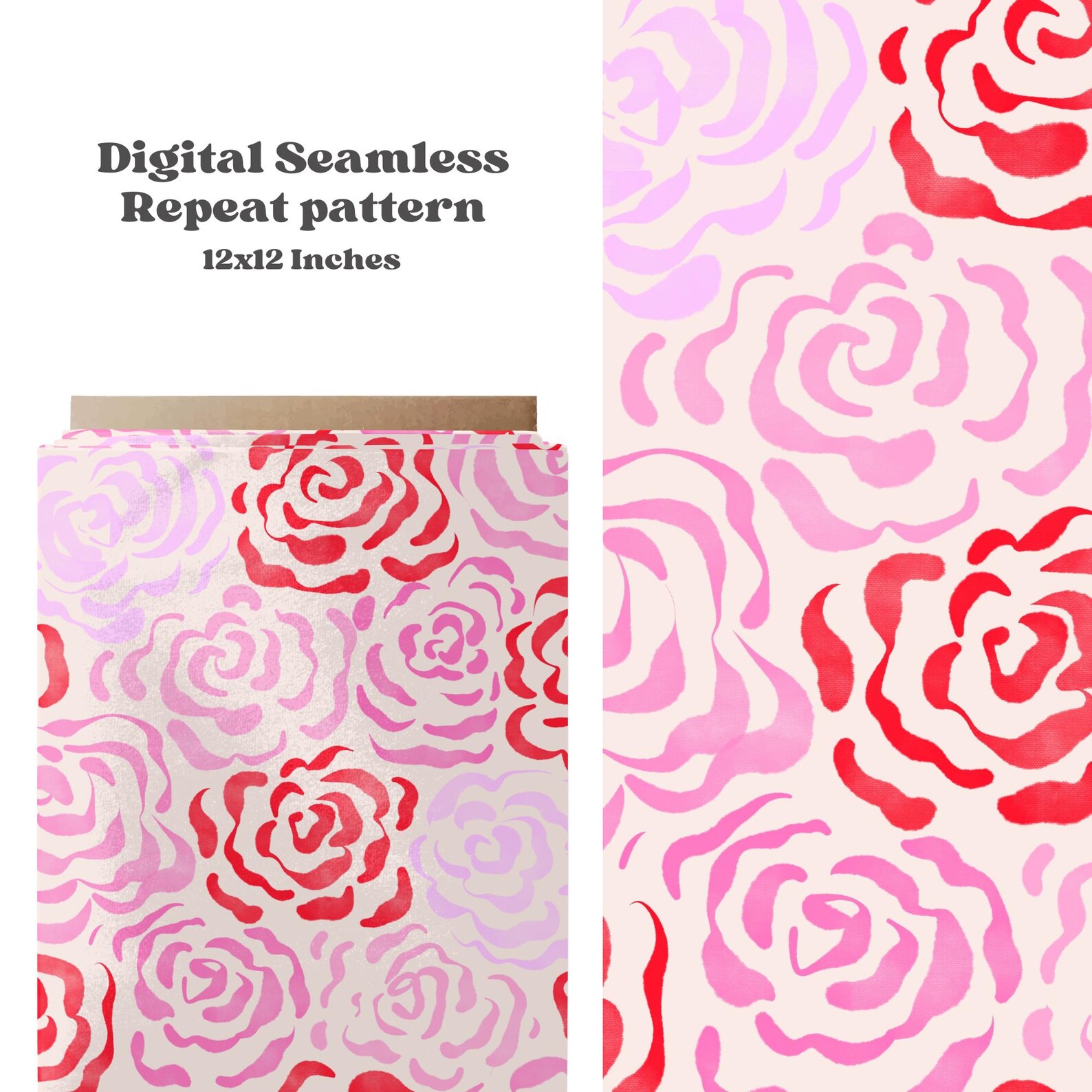 Watercolor Floral Roses Seamless Pattern for Valentine's Day, Abstract ...