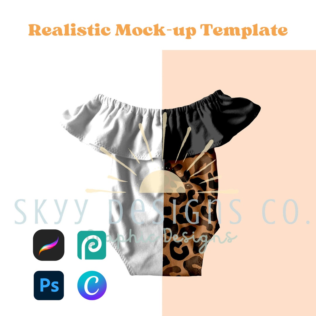 Off the Shoulder Realistic Mock-up Template for Procreate Canva and ...