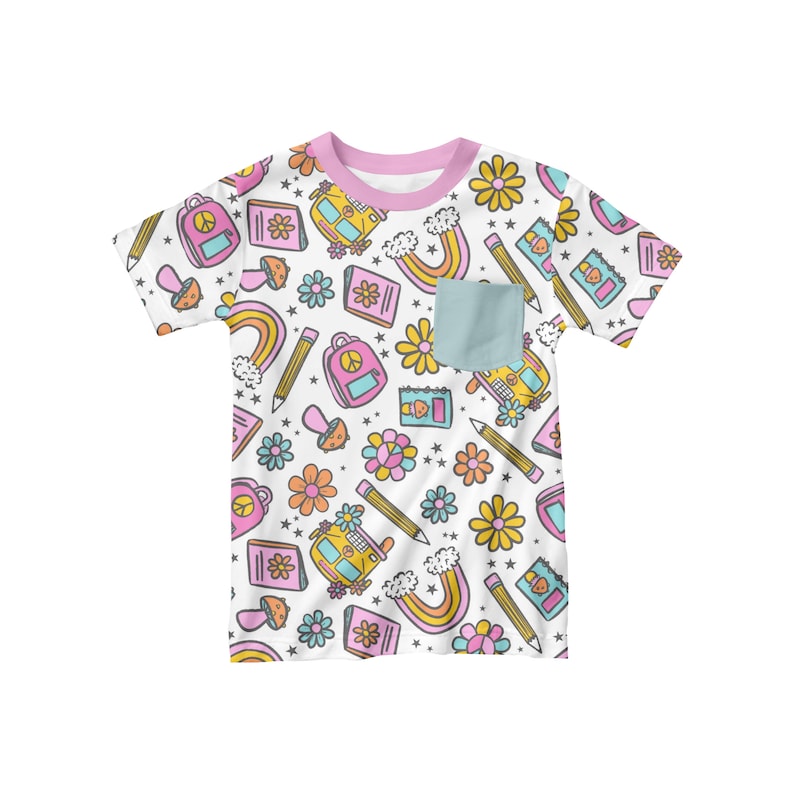 Retro School Seamless Pattern, Bright Pastel Learning Pattern Paper ...