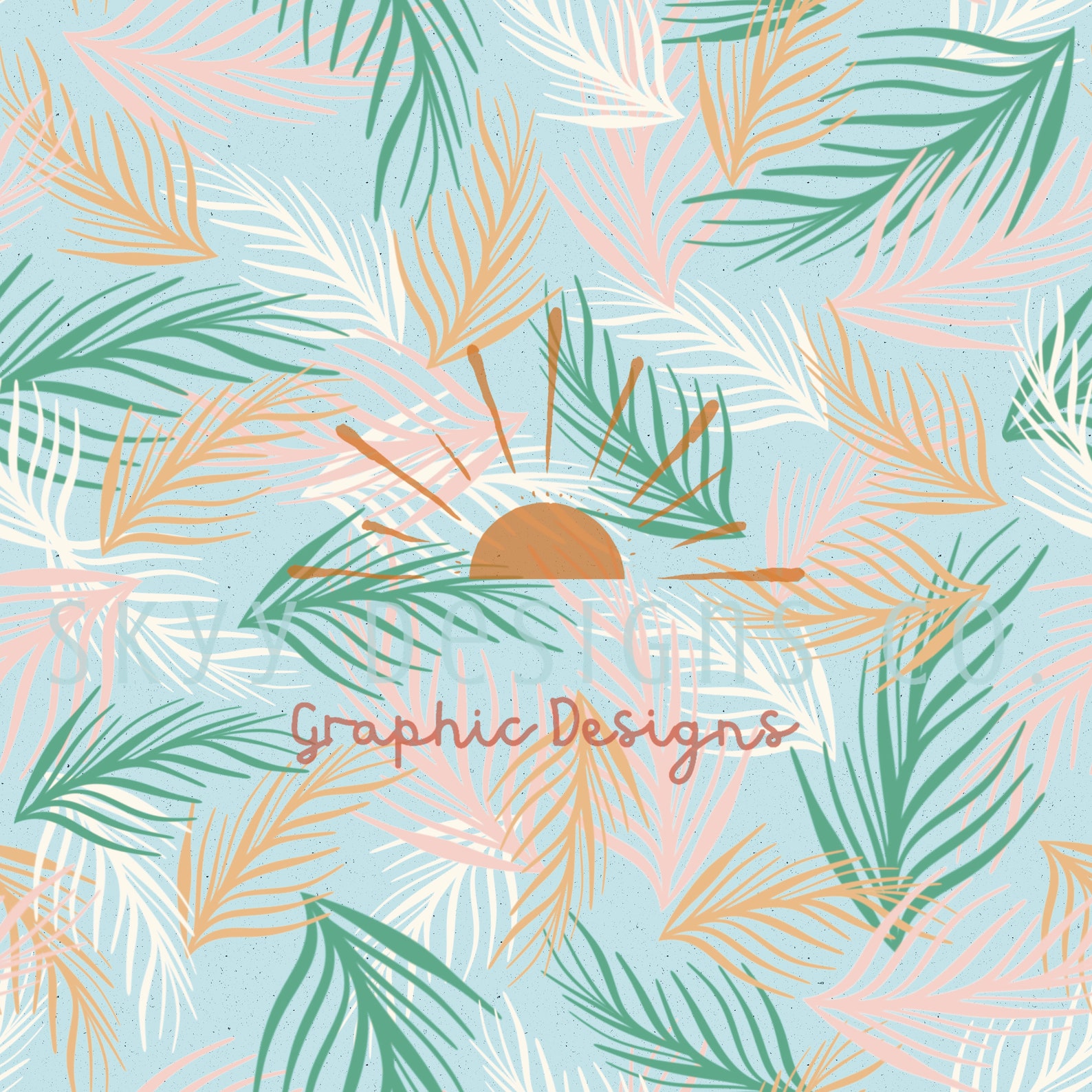 Beachy Palm Leaves Seamless Pattern for Summer Boho Beachy - Etsy