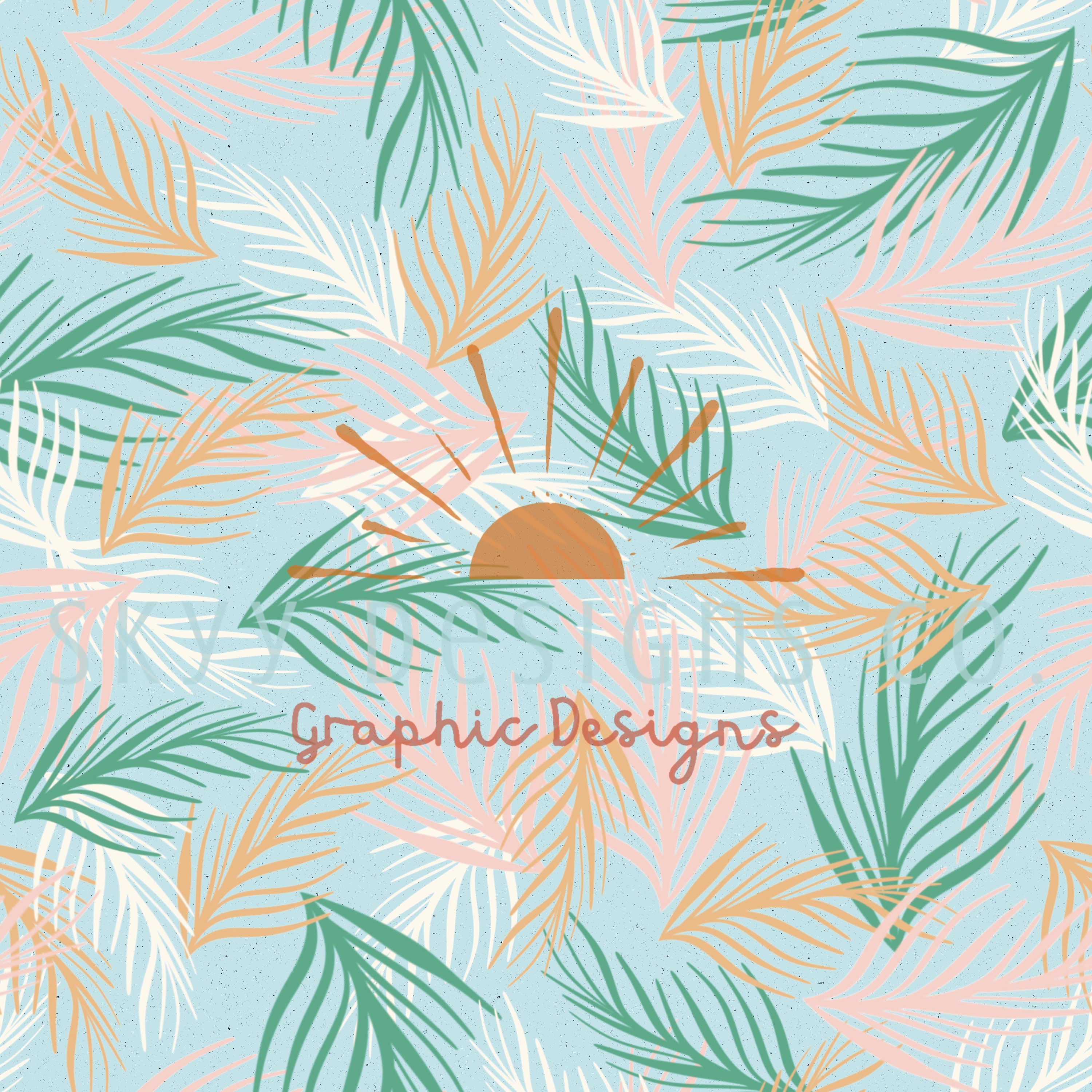 Beachy Palm Leaves Seamless Pattern for Summer Boho Beachy - Etsy