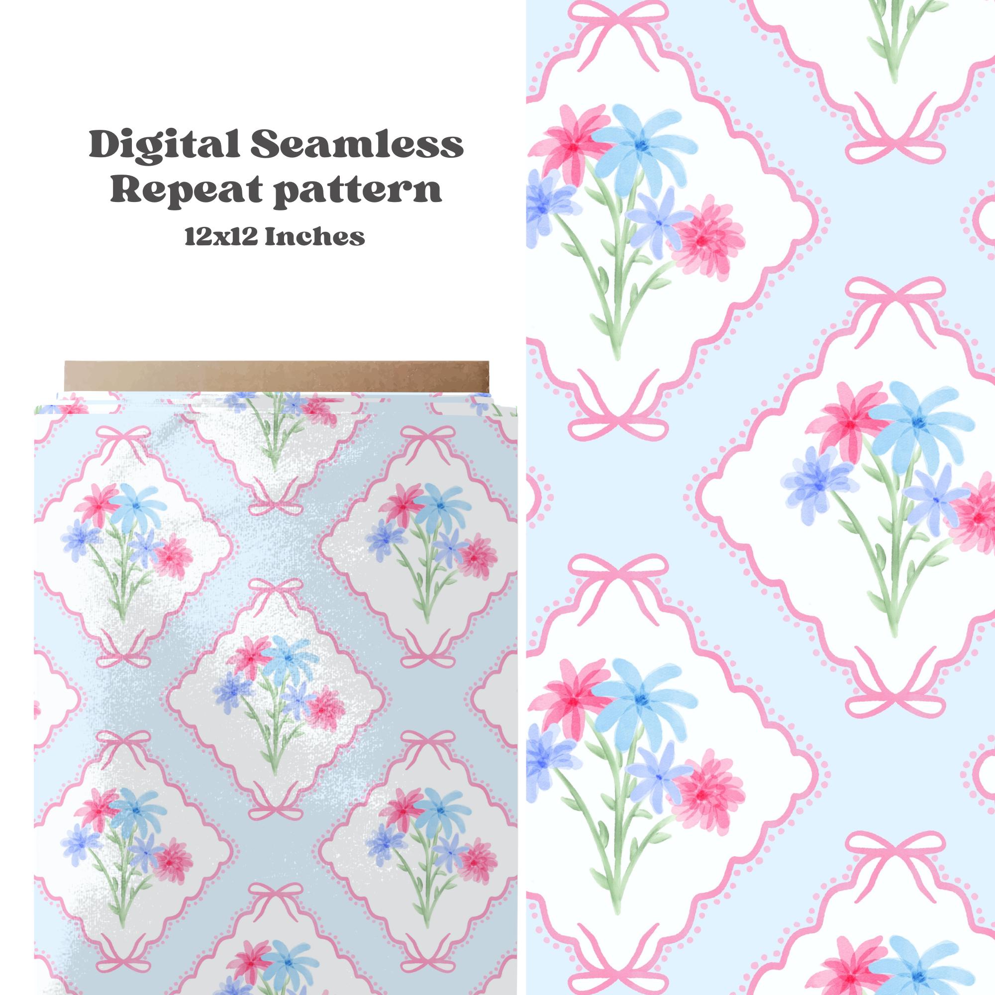 Pastel Watercolor Floral Patchwork Seamless Pattern for Spring ...