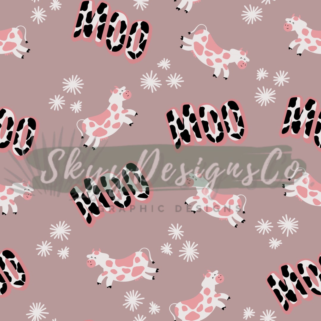 Moo Cows Digital Seamless Pattern for Fabrics and Wallpapers, Cows ...
