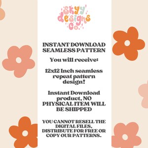 Boho Retro Daisy Minimal Digital Seamless Pattern for Fabrics and ...