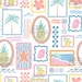 Pastel Beach Patchwork Seamless Pattern for Summer, Tropical Stamps ...