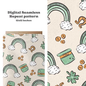 Lucky Rainbows and Clovers Seamless Pattern for St. Patrick's Day, St ...