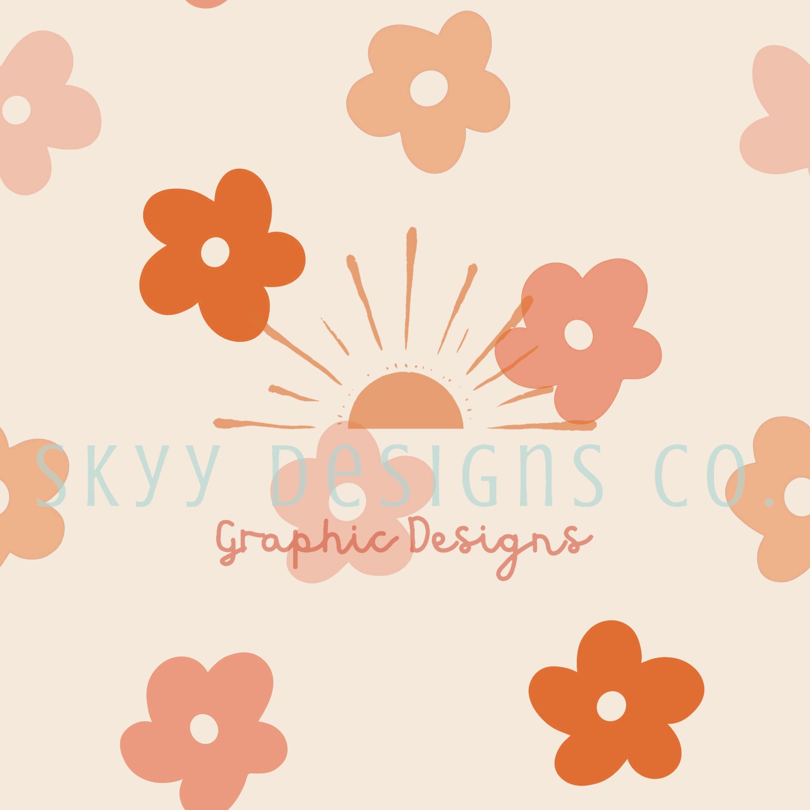 Boho Retro Daisy Minimal Digital Seamless Pattern for Fabrics - Etsy