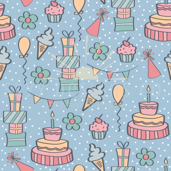 Birthday Polka Dots Digital Seamless Pattern for Fabrics and - Etsy