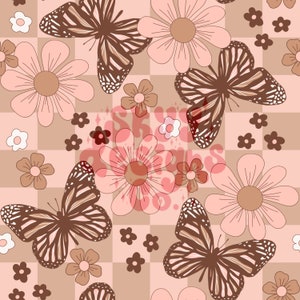 Boho Butterfly Sunflower Digital Seamless Pattern for Fabrics and ...