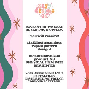 Retro Wavy Christmas Digital Seamless Pattern for Fabrics and ...