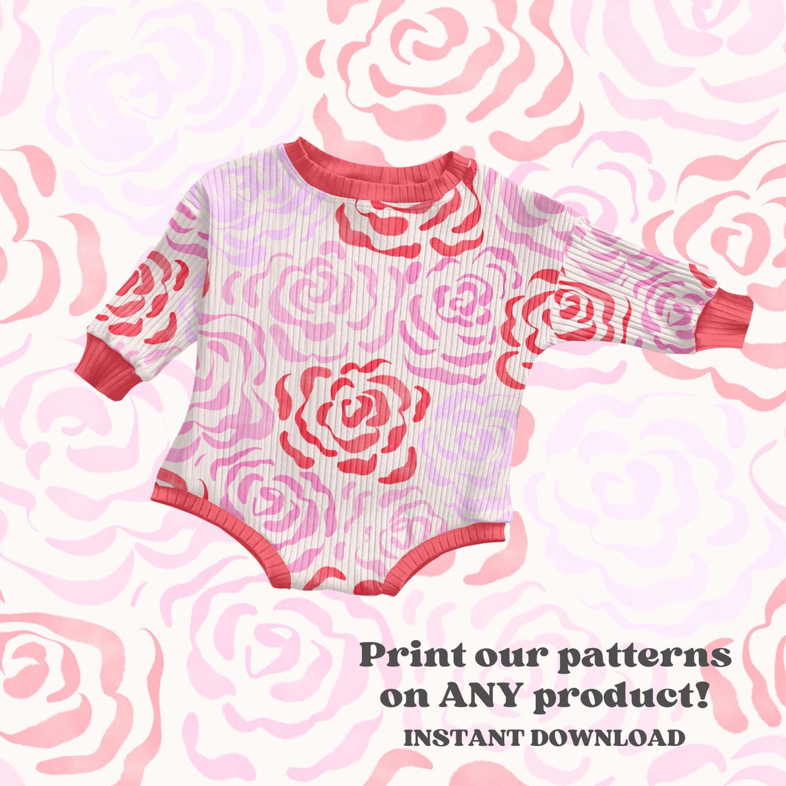 Watercolor Floral Roses Seamless Pattern for Valentine's Day, Abstract ...