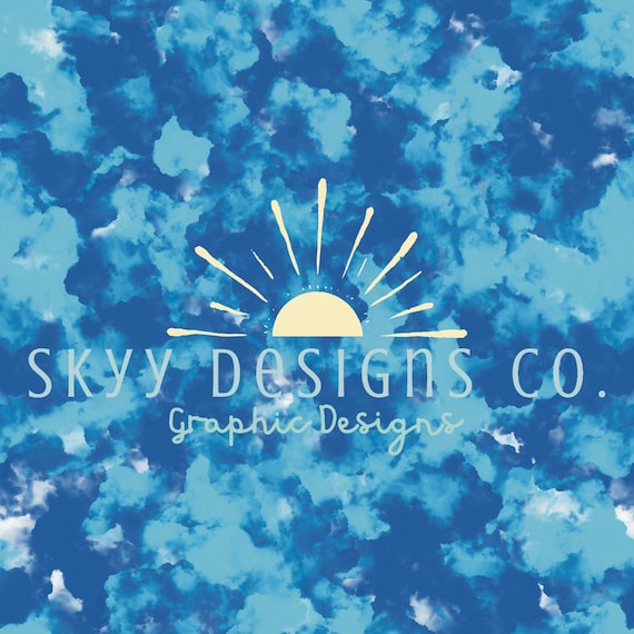 Bright Blue Tie Dye Digital Seamless Pattern for Fabrics and | Etsy