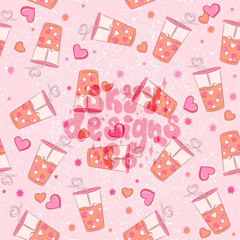 Coffee Lover Seamless Pattern for Valentine's Day Ice - Etsy