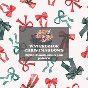 Trendy Christmas Bows Digital Seamless Pattern for Fabrics and ...