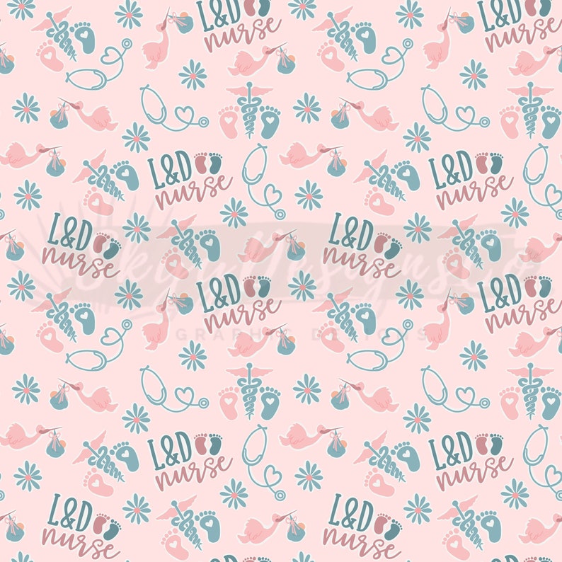 Labor and Delivery Nurse Digital Seamless Pattern for Fabrics - Etsy