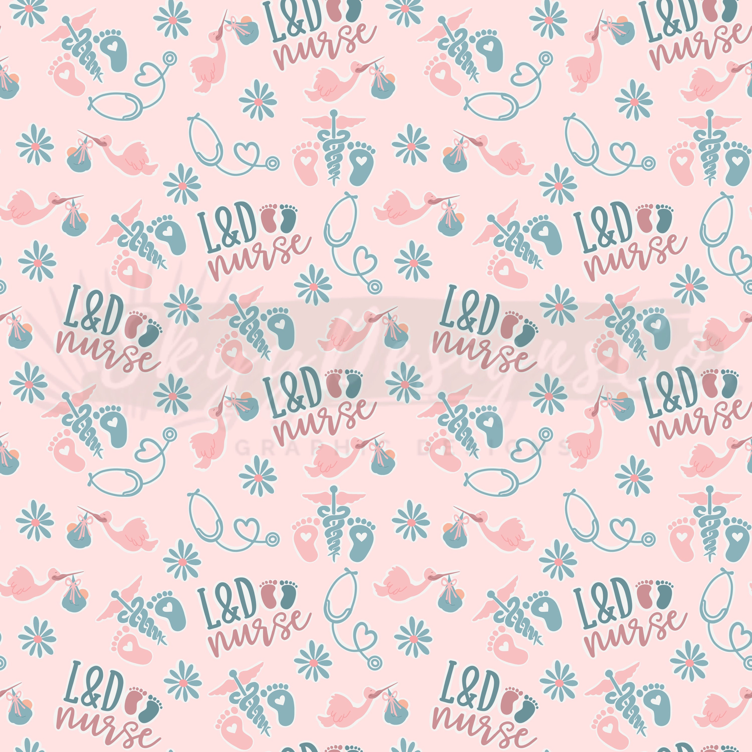 Nurse seamless pattern labor and delivery seamless file | Etsy