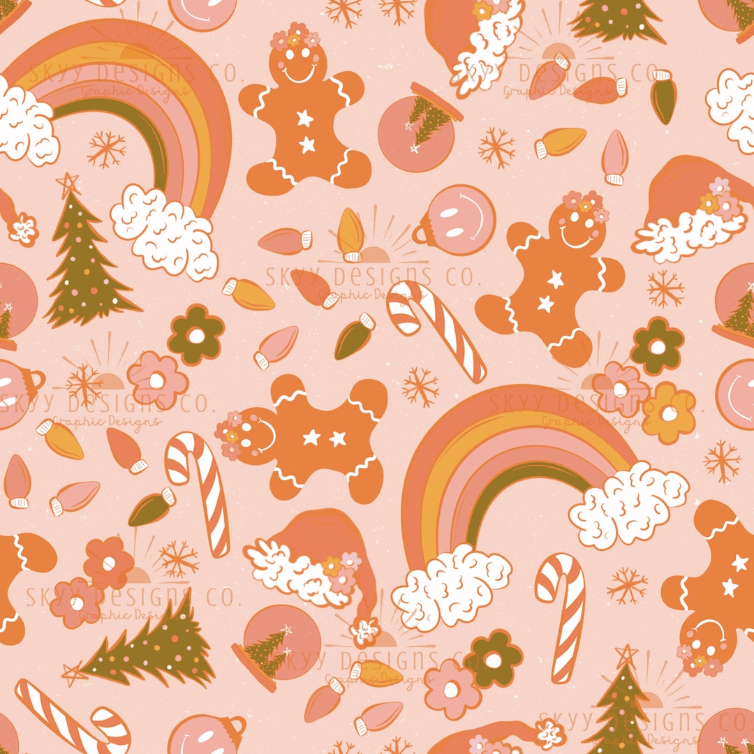 Retro Gingerbread Seamless Pattern for Christmas, Retro Christmas ...